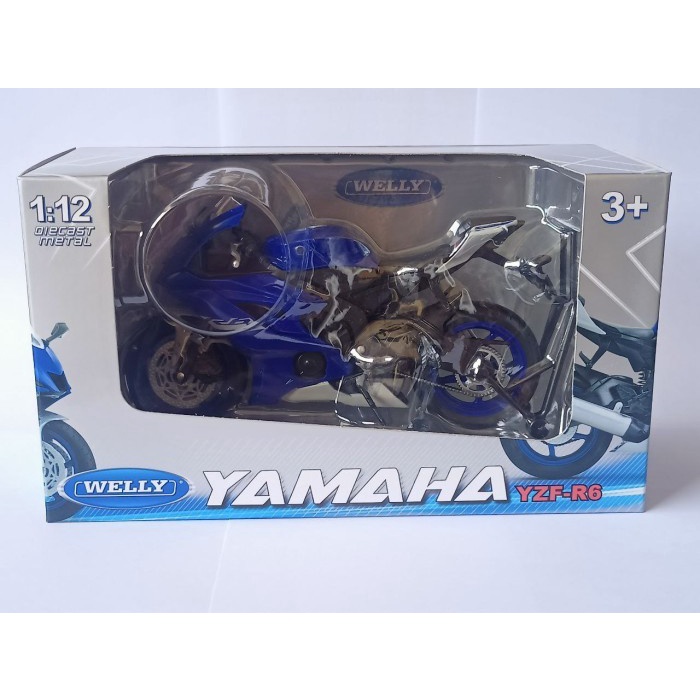 Jual MUST HAVE!! DIECAST MINIATUR MOTOR YAMAHA YZF-R6 BIRU WELLY SKALA ...