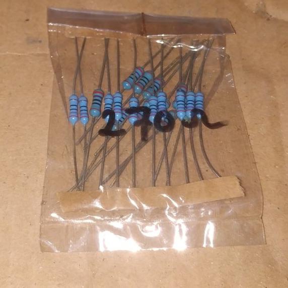 Jual R 270 Ohm 270R 0.5 W Metal Film 1 Persen Resistor 270Ohm 0.5W 20 ...