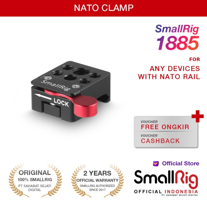 Jual SmallRig NATO Clamp for NATO Rail Accessories with 1/4"-20 Holes ...