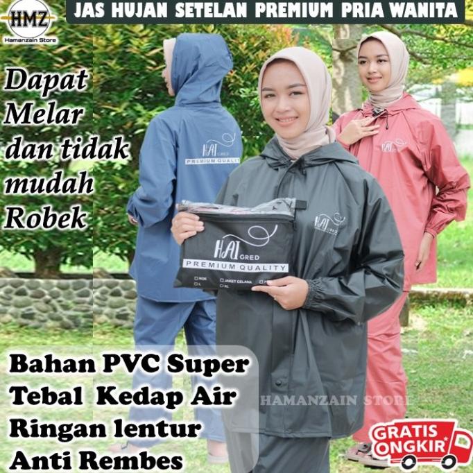 Jual Jas mantel hujan wanita pria dewasa setelan motor PVC premium tebal | Shopee Indonesia