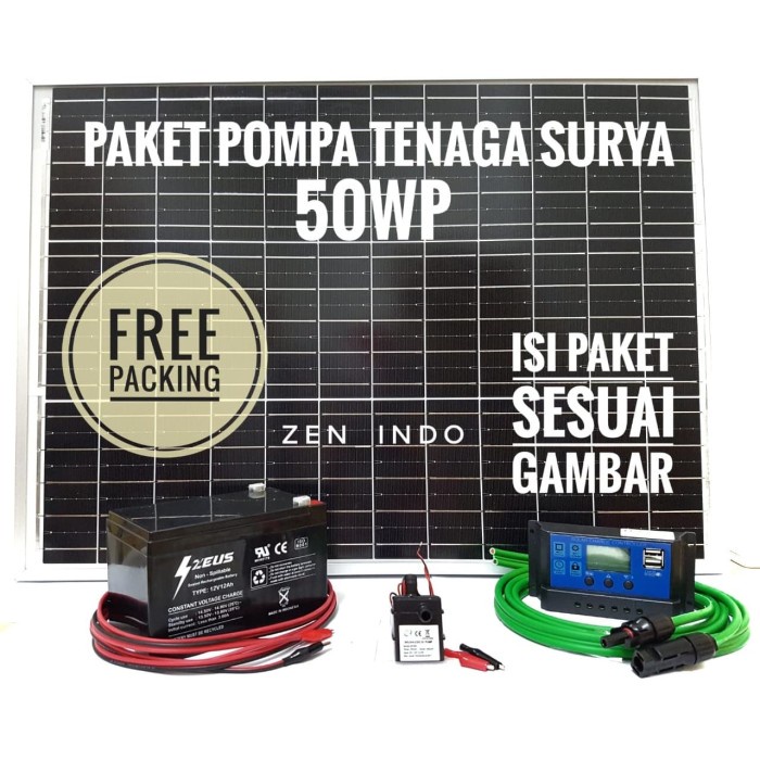 Jual Paket Pompa Tenaga Surya Solar Panel 50 WP Pompa DC 12V 240 L/H 4 ...