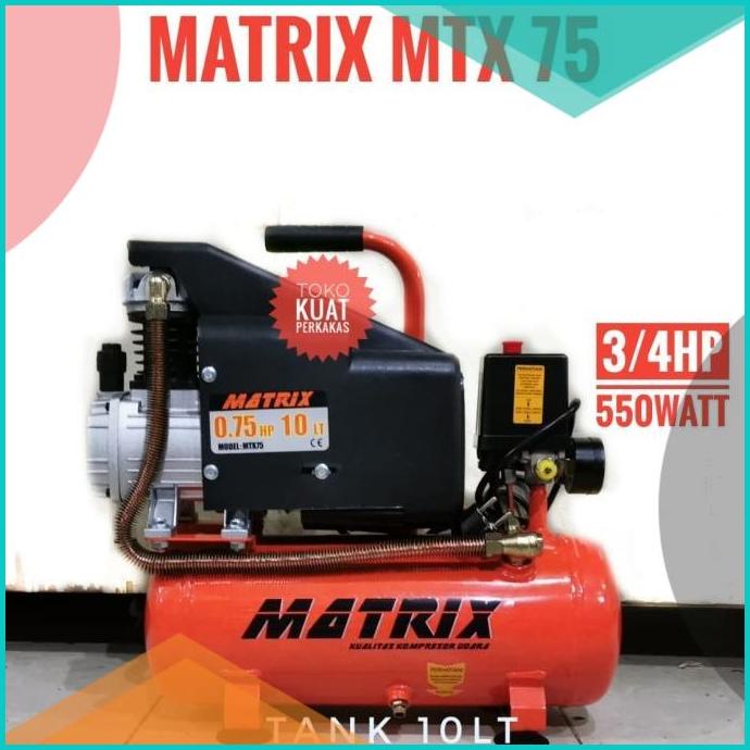 Jual Matrix kompresor listrik portable MTX 75 3/4HP tank 10lt 20JVLZ3 spar | Shopee Indonesia