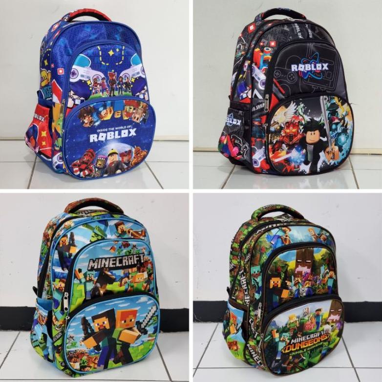 Jual Baru Tas Ransel 12" - 15" - 18" 3 Kantong Roblox Minecraft - cocok ...