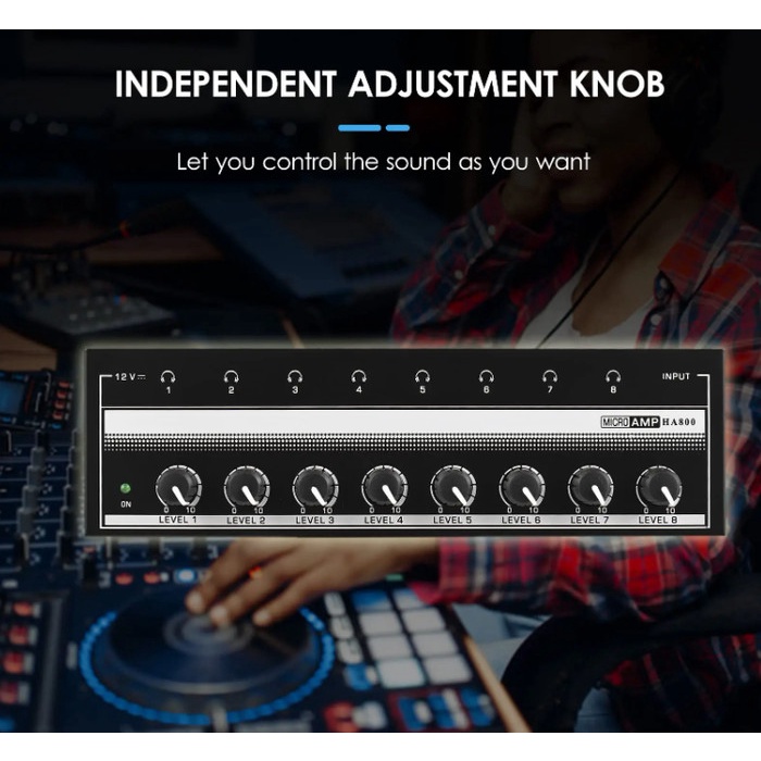 Jual PROFESSIONAL HEADPHONE AMPLIFIER 8 CHANNEL MICROAMP HA800 NO ...