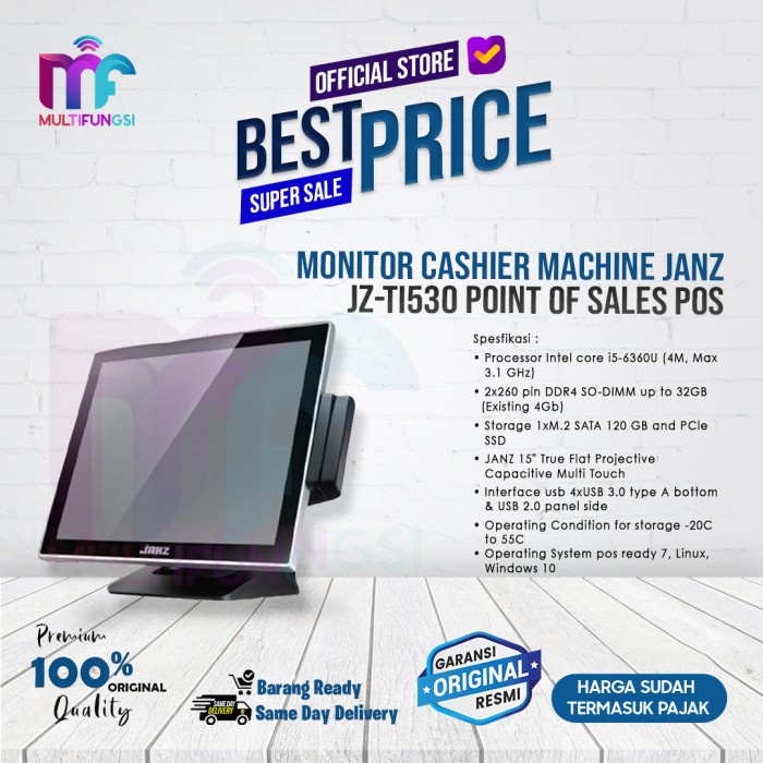 Jual Monitor Cashier Machine JANZ JZ-TI530 Point Of Sales POS Garansi ...