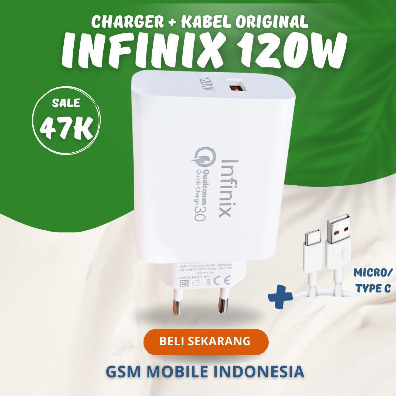 Jual PROMO Charger Original Fast Charging 120Watt Infinix Micro dan ...