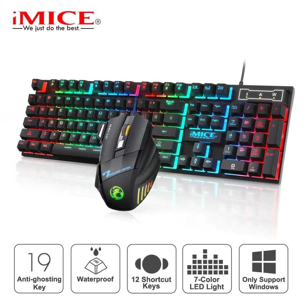 Jual iMICE Set Keyboard Gaming with Mouse RGB Backlit Waterproof Wired - AN-300 | Shopee Indonesia