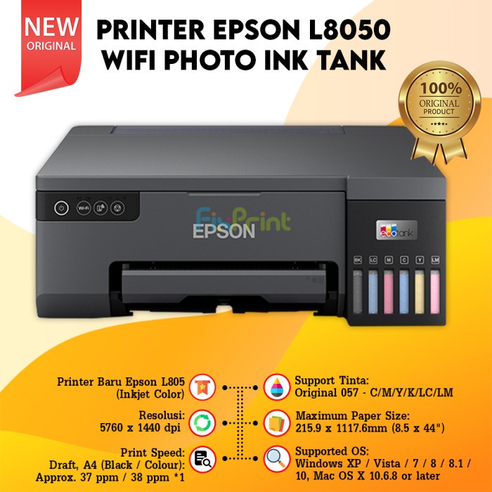 Jual Printer Epson L8050 L 8050 Photo Wifi Pengganti Printer Epson L805 ...