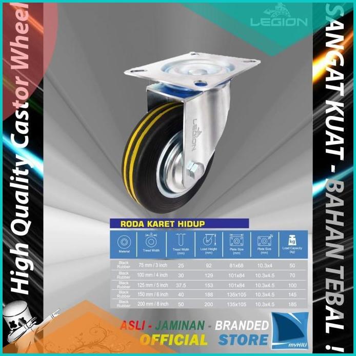Jual Roda Lori 5" inch / 125 mm Multi Arah Besi - KARET Caster Troli LEGIO | Shopee Indonesia