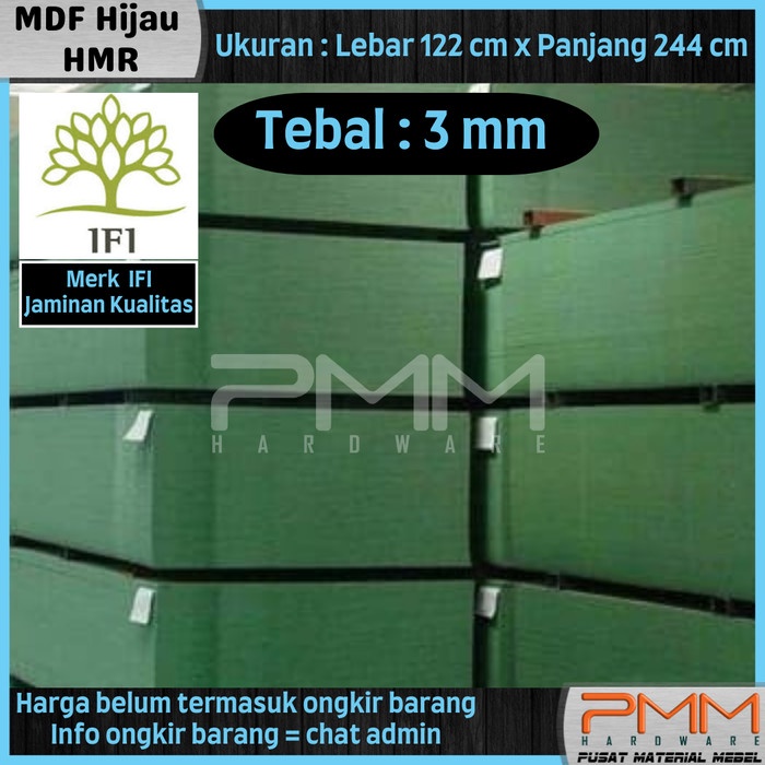 Jual Kualitas terbaik] MDF HMR hijau 3mm 6mm 9mm 12mm 15mm 18mm 122cm x ...