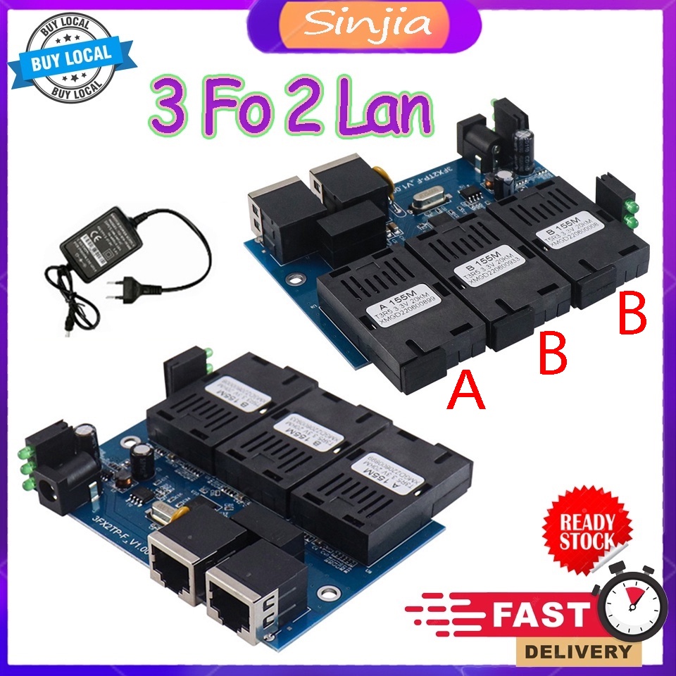 Jual [ABB] Htb 3 Fo 2 Lan Media Converter 3 Fo 2 Lan PCB Board 3F2E 3 ...