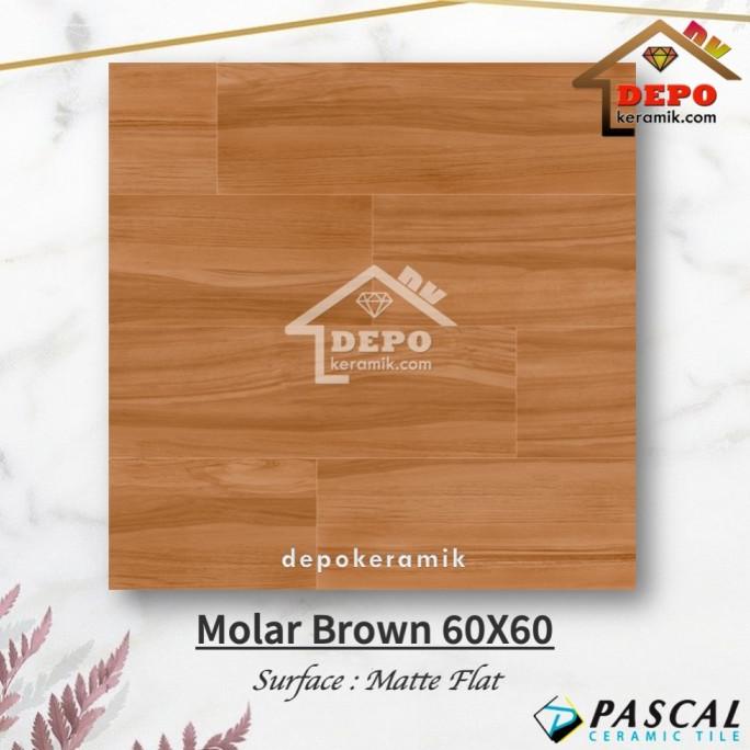 Jual Pascal Molar Brown 60X60 Kw1 Keramik Lantai Rectified Matt Motif Kayu Kualitas Premium ...