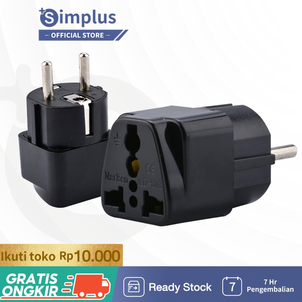 Jual Simplus Adapter Konverter Travel 3 Ke 2 Adapter Colokan Listrik ...