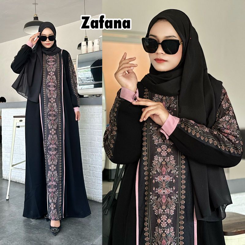 Jual Abaya Hitam Zafana Gamis Saudi Dress Muslimah Turkey Dubai Baju ...