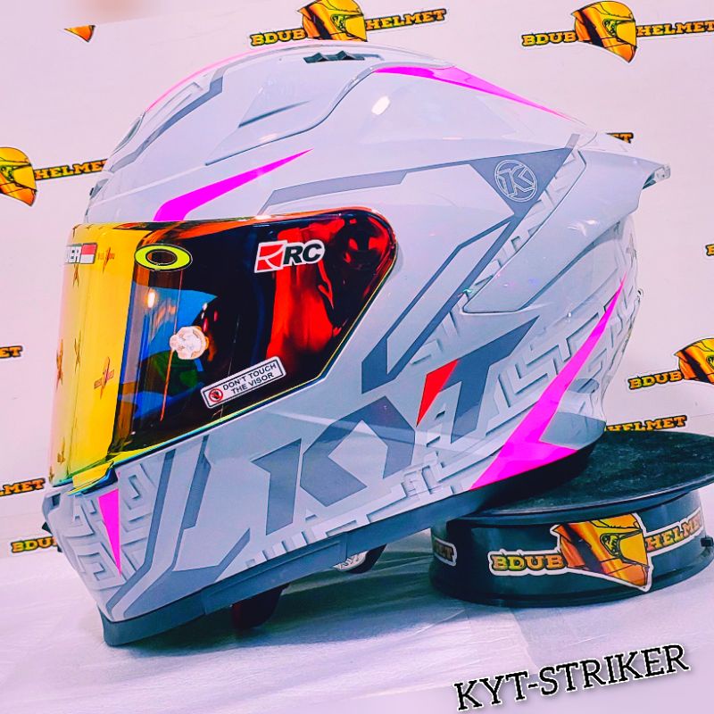 Jual Helm Kyt Striker #2 White puxia paket ganteng | Shopee Indonesia