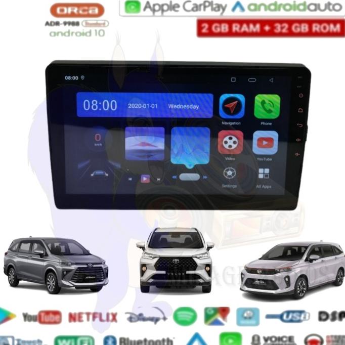 Jual Head Unit Android Orca Carplay Avanza Xenia Veloz 2021 2022 up 10 inch | Shopee Indonesia