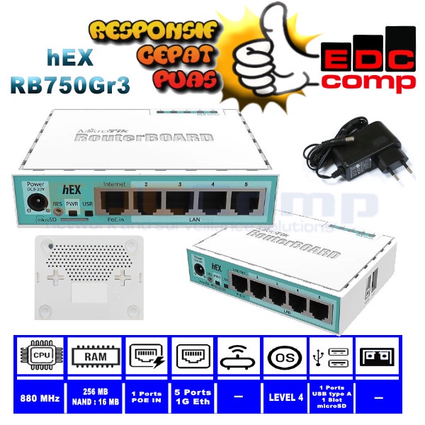 Jual Mikrotik RB750Gr3 hEX / RB750Gr3 hEX Router Mikrotik | Shopee ...