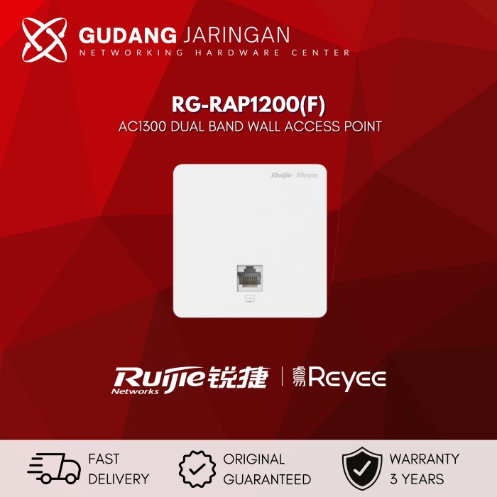 Jual RG-RAP1200F RUIJIE REYEE AC1300 DUAL BAND WALL ACCESS POINT ...