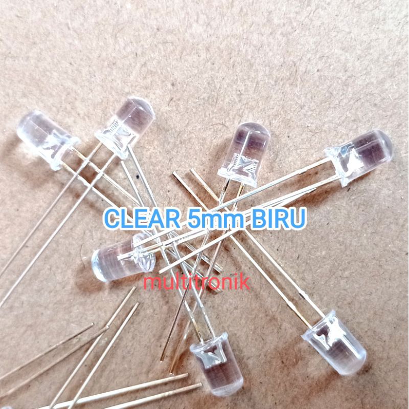 Jual LED CLEAR 5mm BIRU led bening nyala biru | Shopee Indonesia