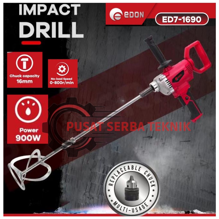 Jual Mesin Pengaduk / Mixer Cat Semen Bor EDON 16mm ED7-1690 -Megah CT ...