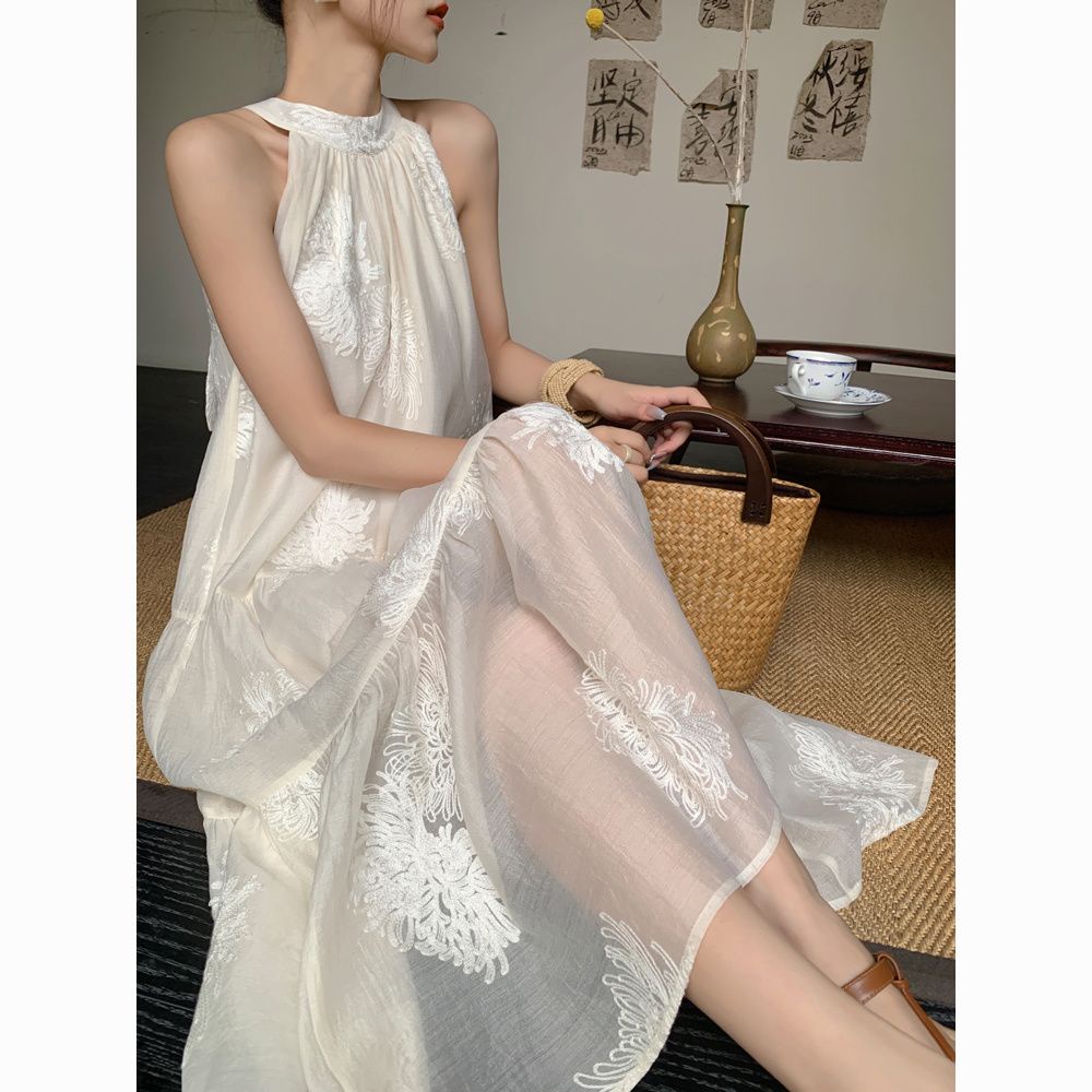 Jual Gaun leher gantung tanpa lengan tanpa tali putih tanpa lengan ...