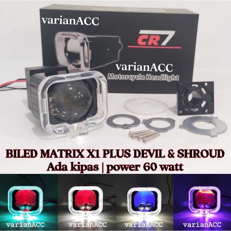 Jual Projector Biled Matrix X1 Original CR7 Tipe X3 Plus Shroud dan ...
