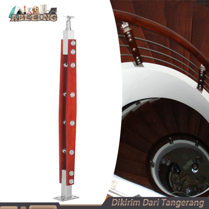 Jual monggo] 85cm Railing Tangga Pipa + Kayu Jari Jari Minimalis ...