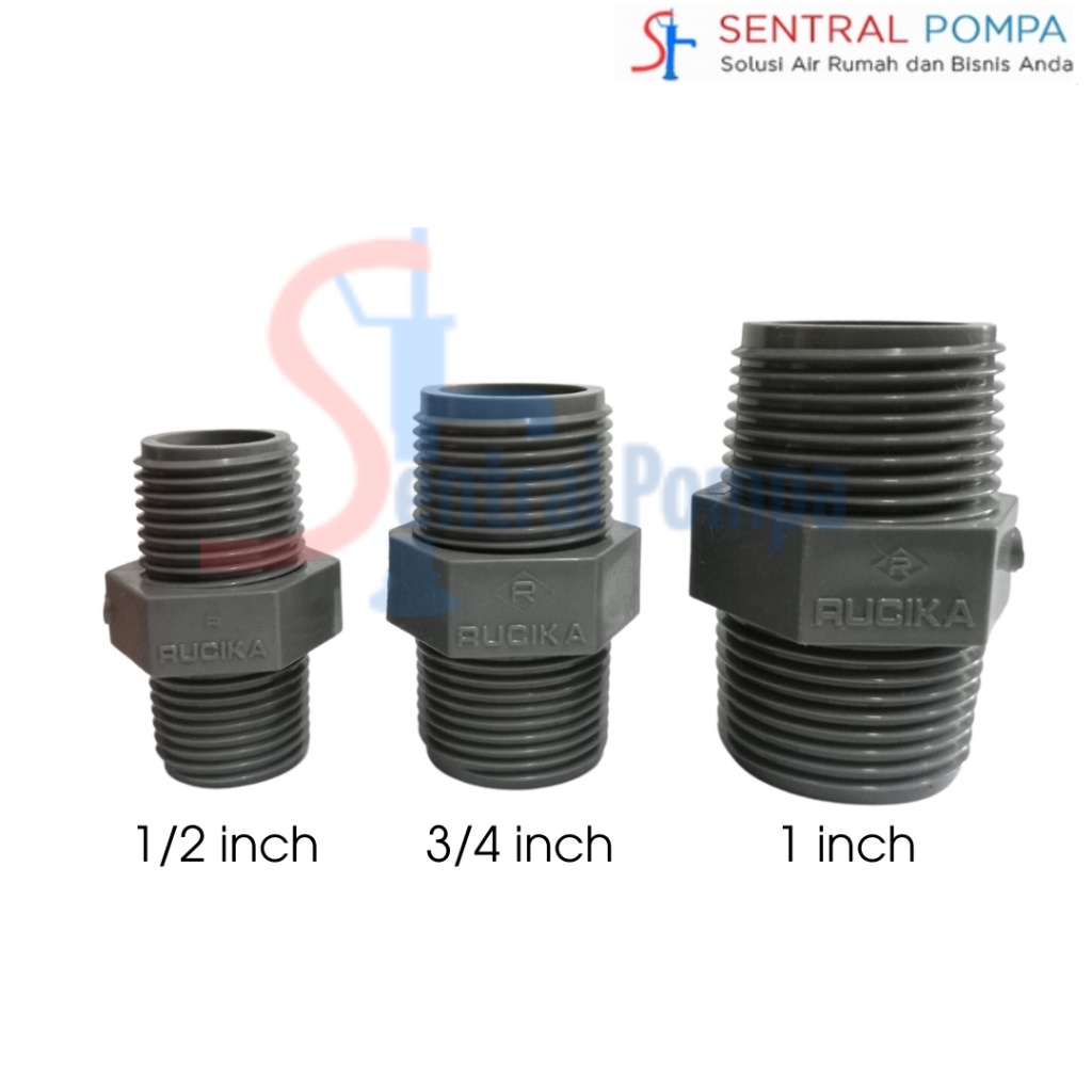 Jual Double Nipple RUCIKA AW PVC Dobel Nepel Doble Niple Nepple 1/2" - 1 inch | Sentral Pompa ...
