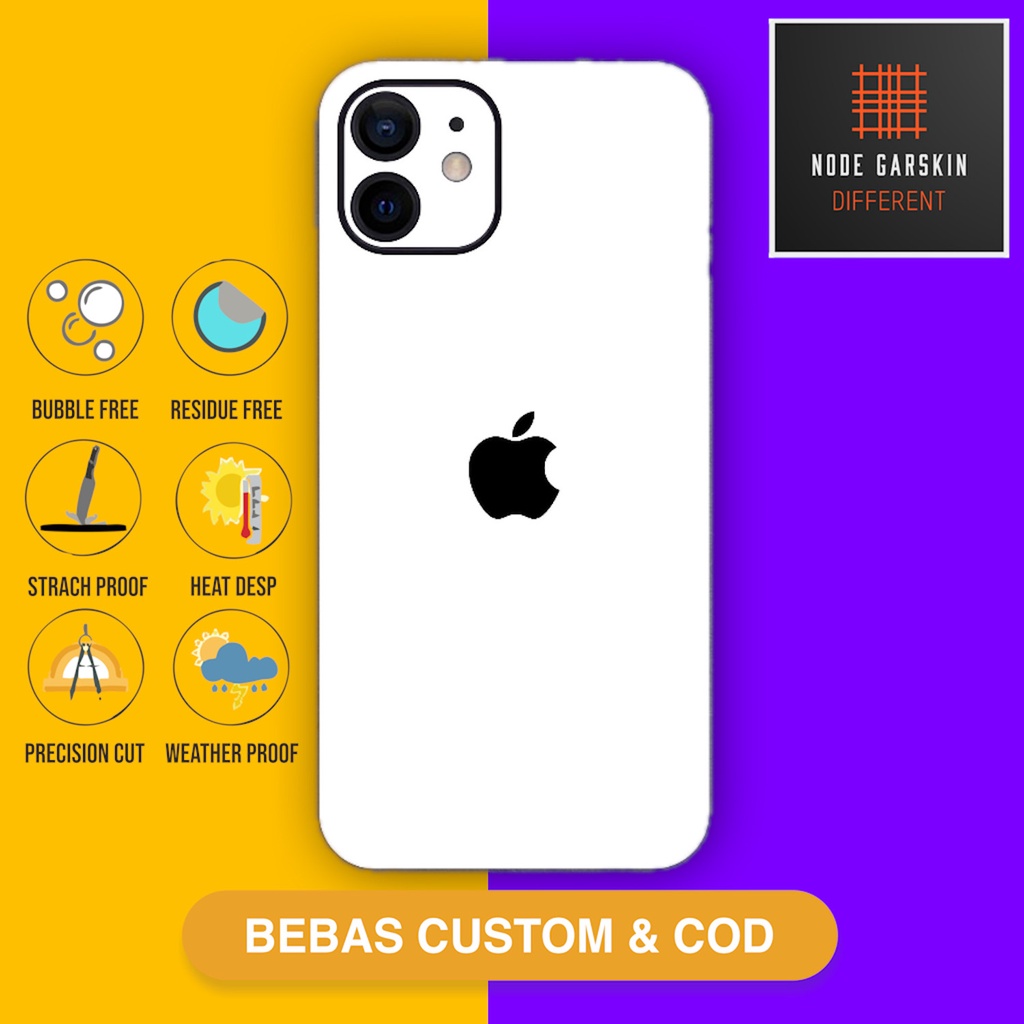 Jual Garskin Skin iphone 12 mini Fullbody Atau Backonly putih polos ...