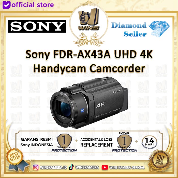 Jual SONY FDR-AX43A UHD 4K HANDYCAM CAMCORDER | Shopee Indonesia