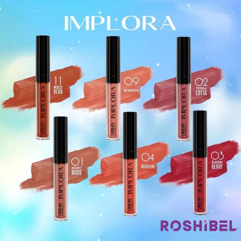 Jual ROSHIBEL - Implora Urban Lip Cream Matte | 2.9gr | Implora Lip ...