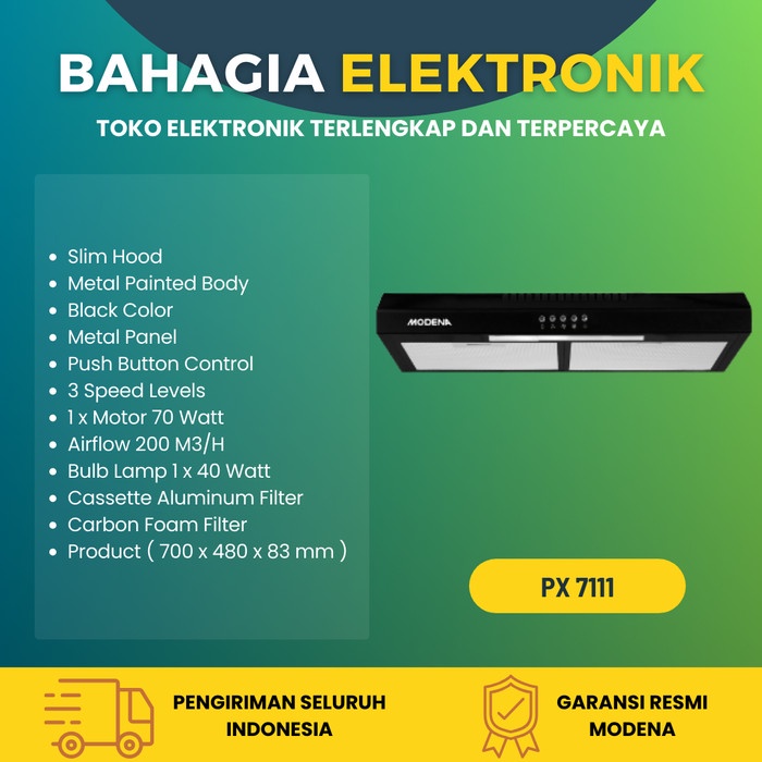 Jual Promo Modena Px 7111 - Penghisap Asap Atau Cooker Hood 70Cm Warna ...