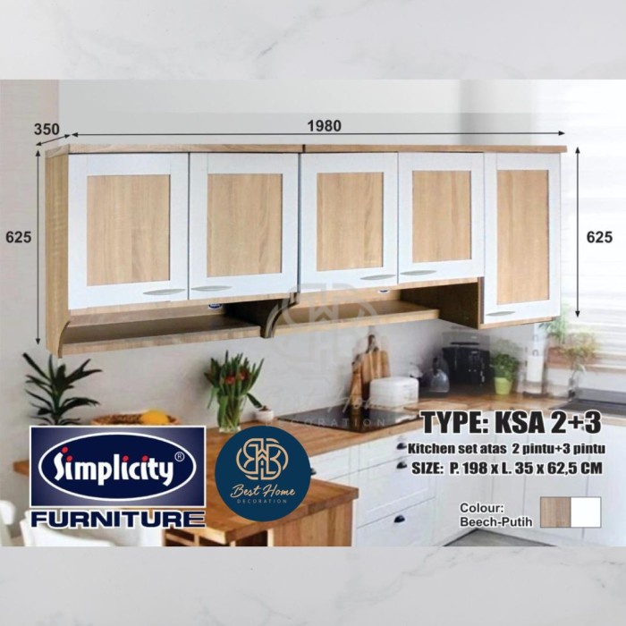 Jual Kitchen Set Atas / Lemari Atas / Rak Dapur Gantung Simplicity 2 Pintu | Shopee Indonesia