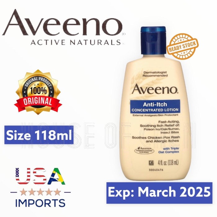 Jual Aveeno Anti-Itch Concentrated Lotion 118Ml | Shopee Indonesia