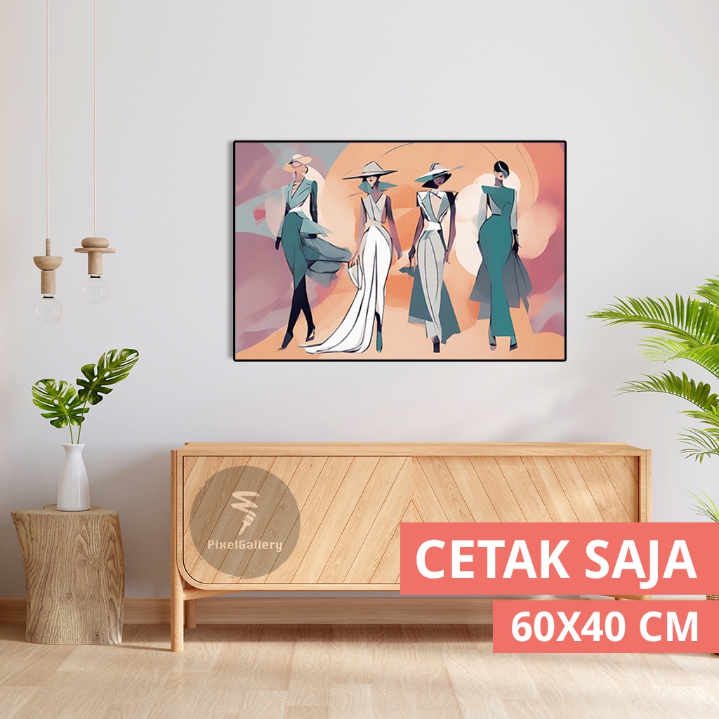 Jual Lukisan JUMBO 60x40 High Fashion Model II Hiasan Dinding Walldecor ...