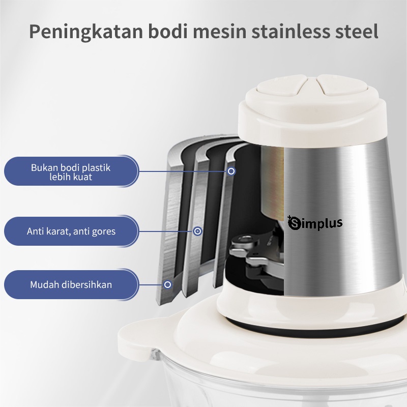 Jual SIMPLUS BLENDER CHOPPER PENGGILING DAGING 300W 2L BUMBU CABAI ...