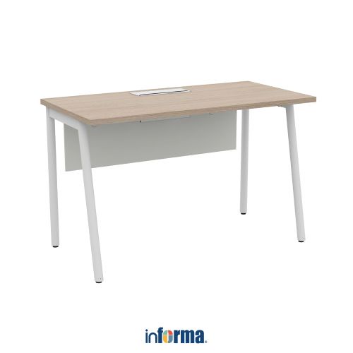 Jual Informa Negen Meja Kantor - Putih/Cokelat Oak Office Table ...