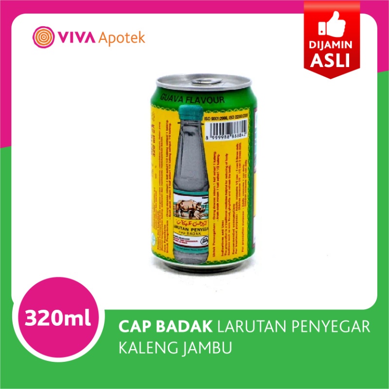 Jual Larutan Penyegar Kaleng Cap Badak Rasa Jambu untuk Sariawan (320 ml) | Shopee Indonesia