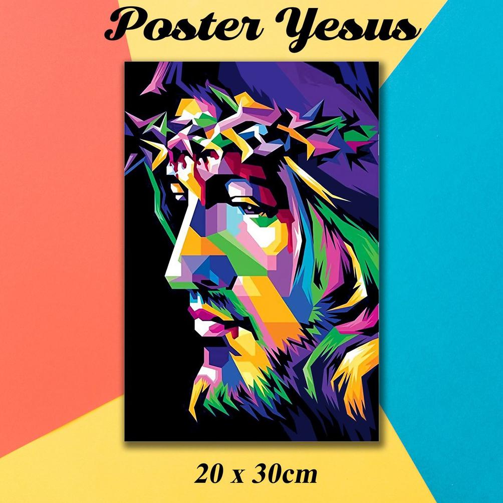 Jual Ready Poster Yesus Wall Decor Hiasan Dinding Rohani Kristen ...