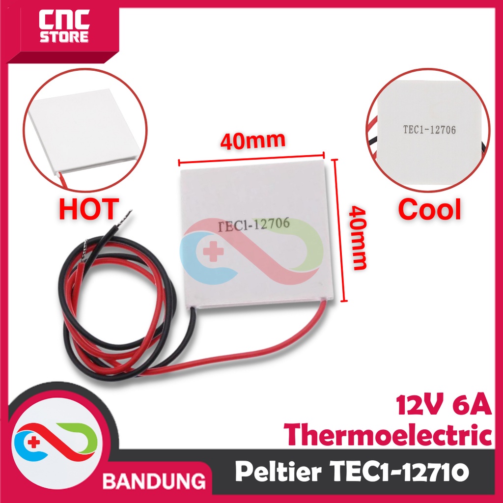 Jual PELTIER TEC-12706 TEC1 12706 THERMOELECTRIC DC 12V 6A | Shopee Indonesia