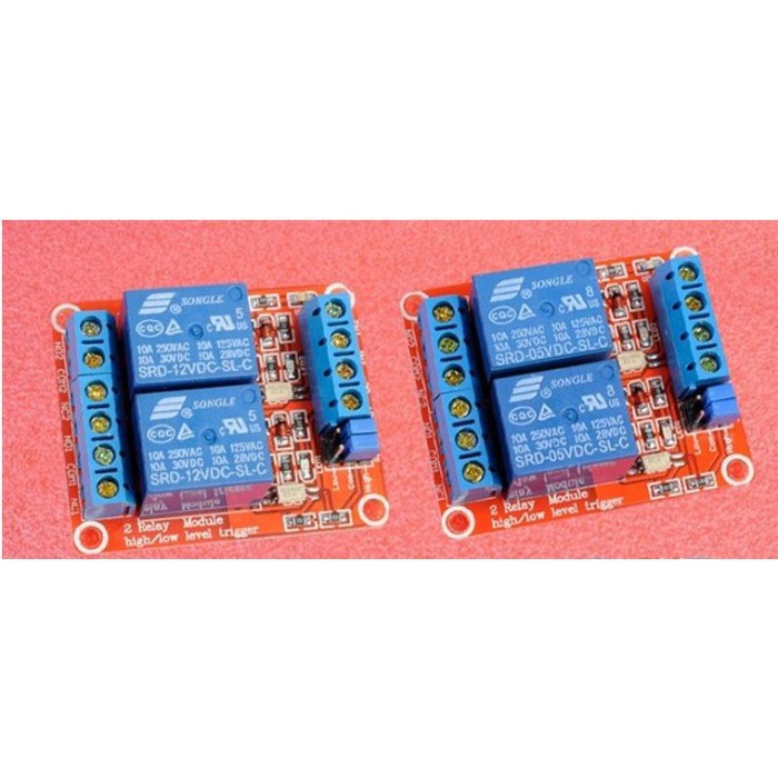 Jual New 2-Channel Relay Module With Optocoupler H/L Level Triger 12V Best | Shopee Indonesia