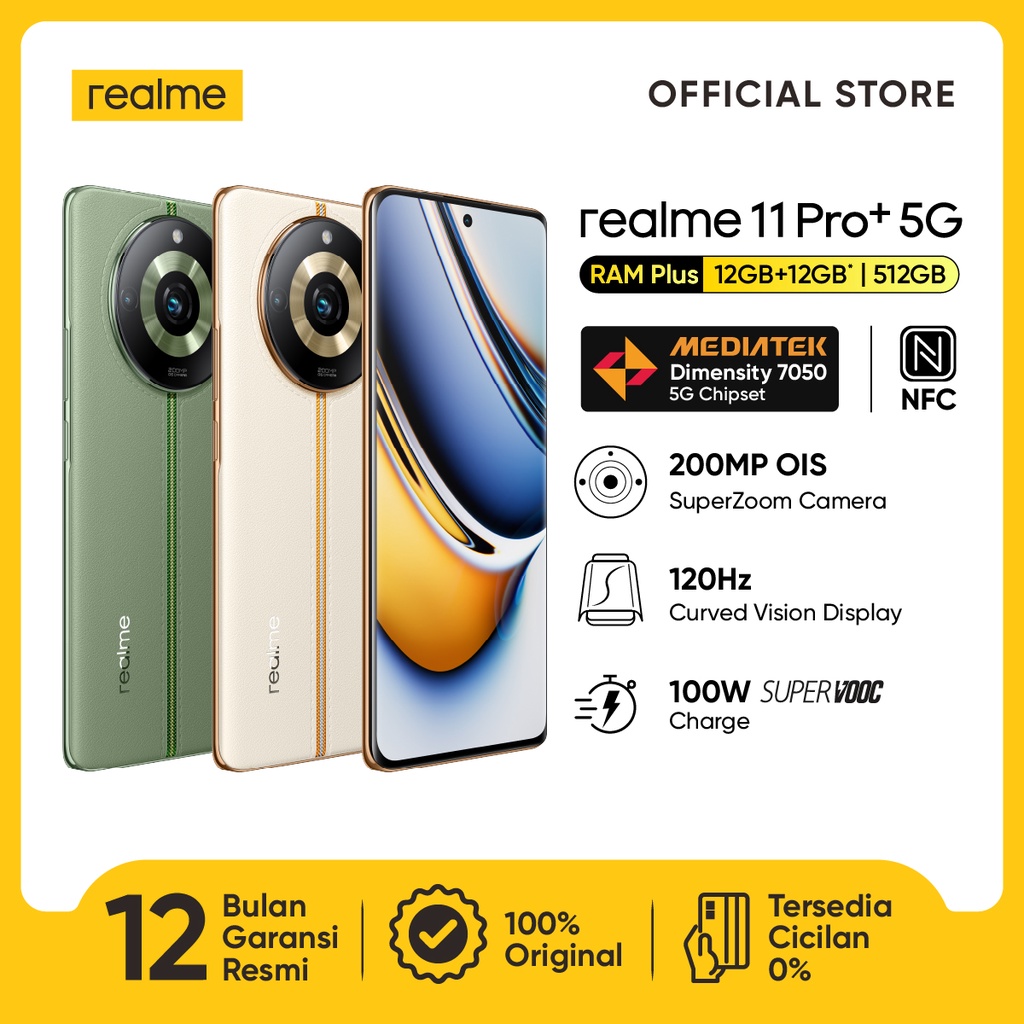 Jual realme 11 Pro+ 12GB+12GB* | 512GB ( 200MP OIS SuperZoom Camera ...