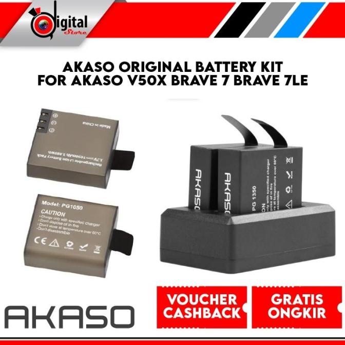 Jual Akaso Original Battery Kit For Akaso V50X Brave 7 Brave 7Le ...