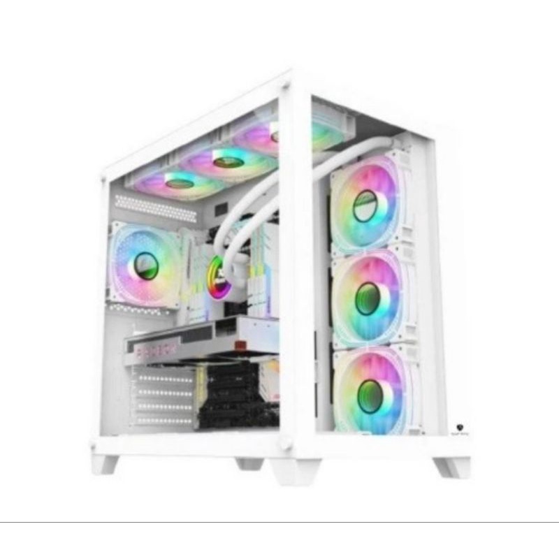 Jual CASING POWER UP RAPTOR ULTIMATE WHITE- Casing ATX include 4 FAN ...