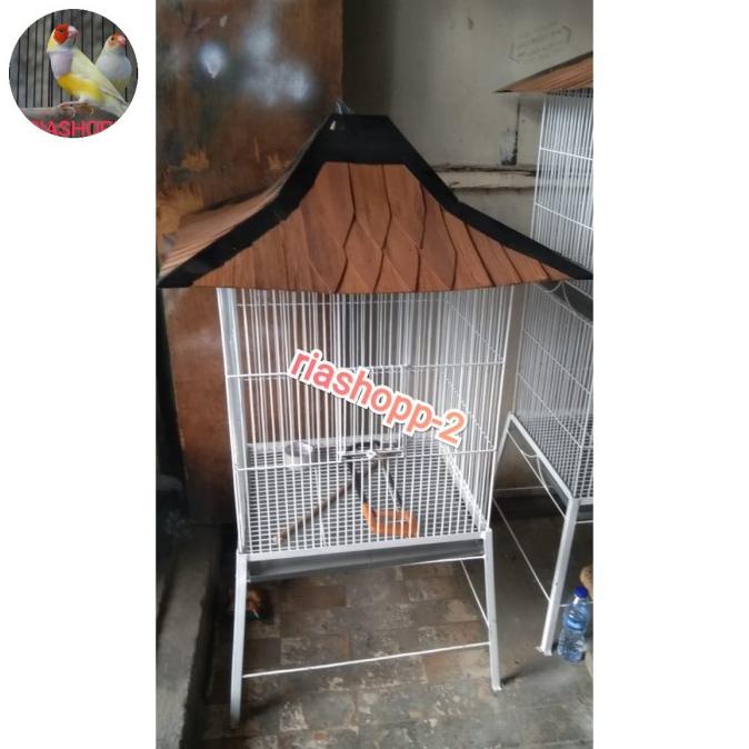 Jual SANGKAR KANDANG BESI STANDING KOTAK KOLONI AVIARY MINI ATAP KAYU SIRAP | Shopee Indonesia