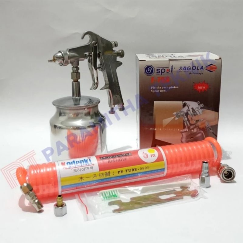 Jual Paket spray gun F75S + selang PE rekoil 6 M + quick coupler PF 20 ...