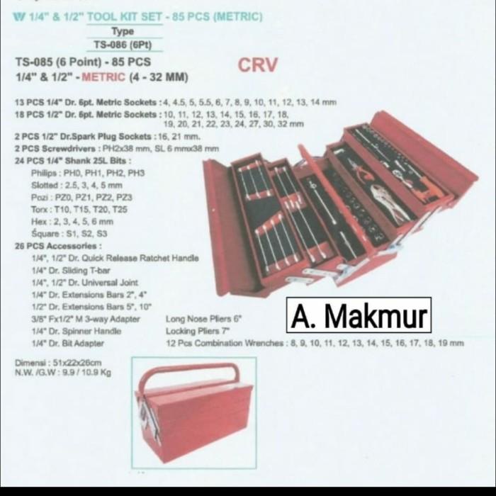 Jual " & " TOOL KIT SET 85 PCS (METRIC) WIPRO TS-086 (ORI) | Shopee ...