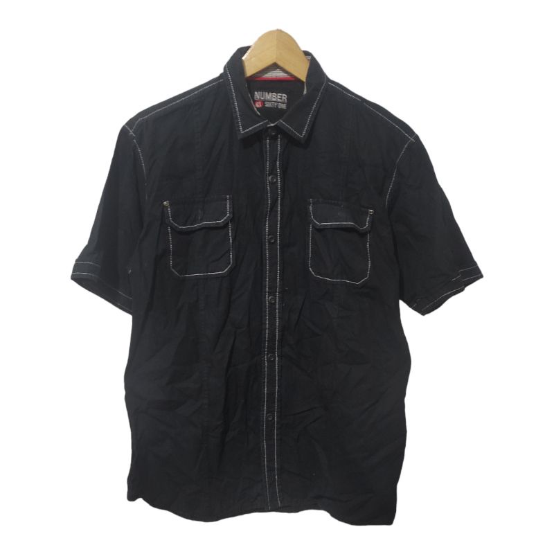 Jual kemeja hitam number sixty one M ( minus) | Shopee Indonesia