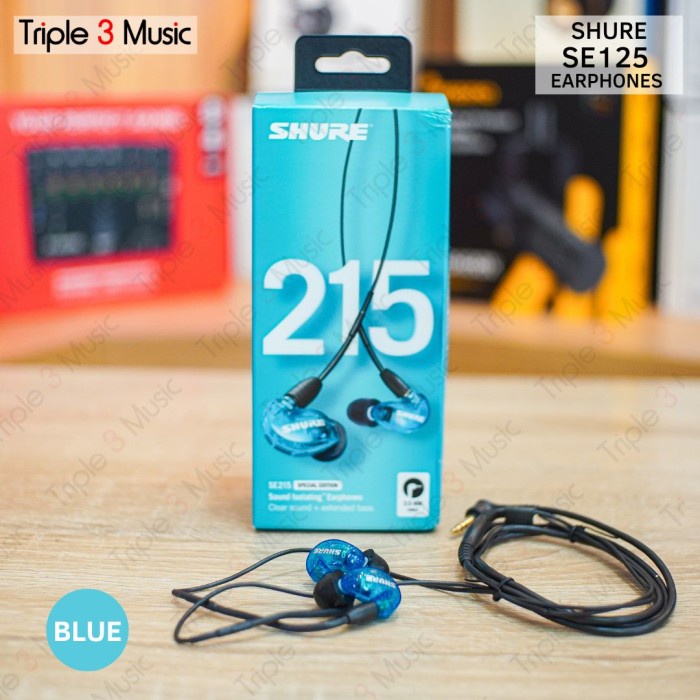 Jual SHURE SE215 PRO Blue Iem Panggung in ear monitor ORIGINAL | Shopee ...
