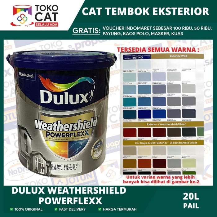 Jual Cat Tembok Luar Dulux Weathershield Powerflexx Warna 2290
